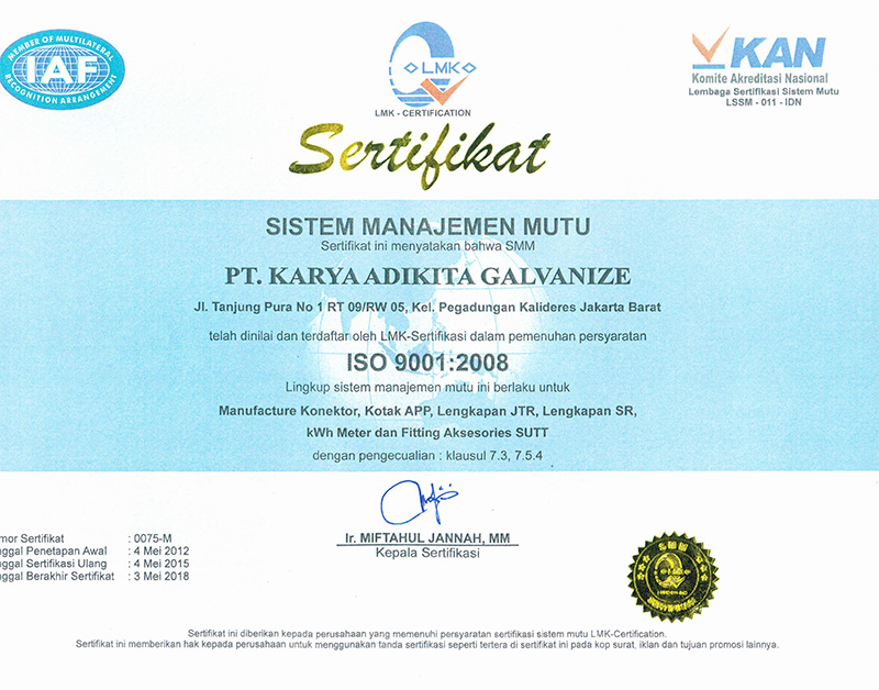 Quality Certifications Akinika